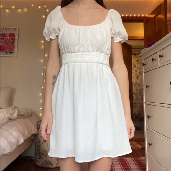 City Triangles | Dresses | City Triangles White Puff Sleeve Midi Dress ...